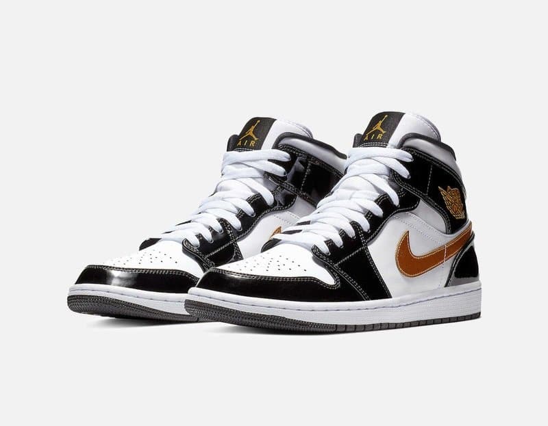 Air Jordan 1 Mid SE Patent 'Black/Metallic Gold' | Fashioncrib SA