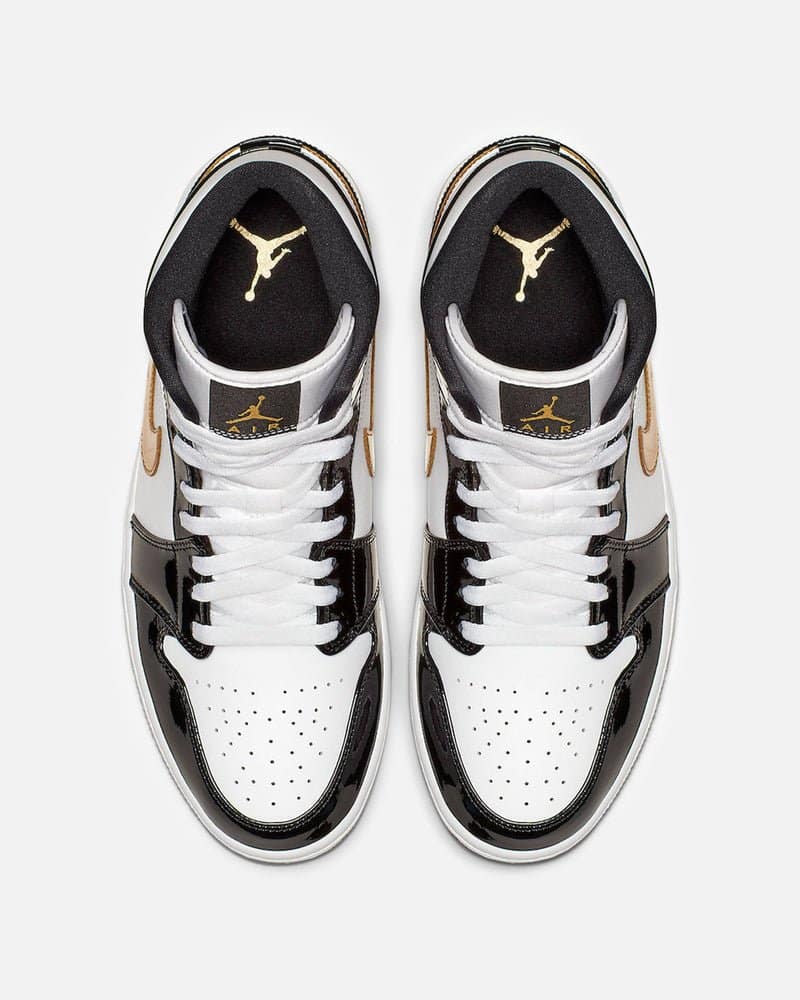 Air Jordan 1 Mid SE Patent 'Black/Metallic Gold' | Fashioncrib SA