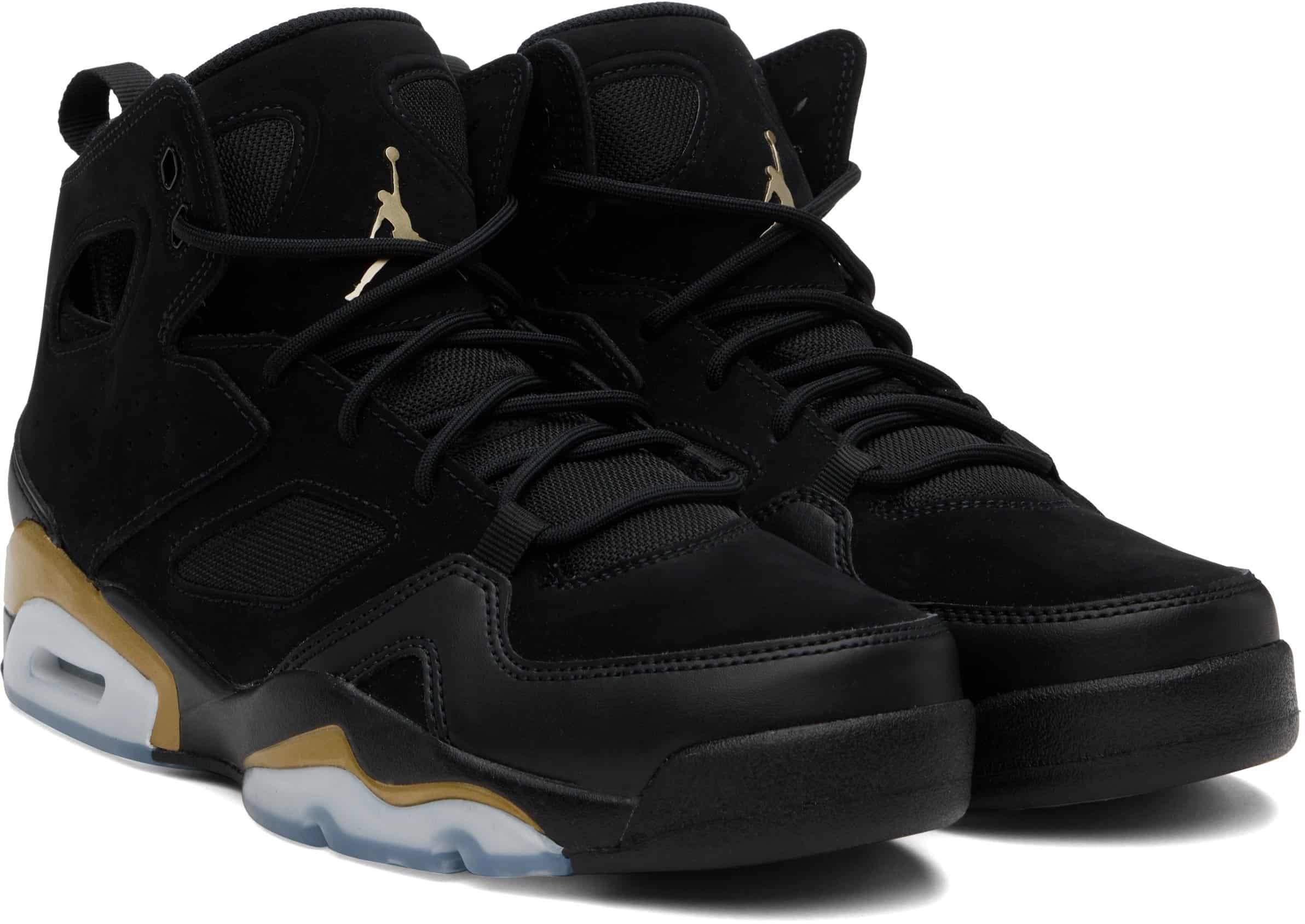 Air Jordan Flight Club '91 black/Metallic Gold basketball sneakers ...