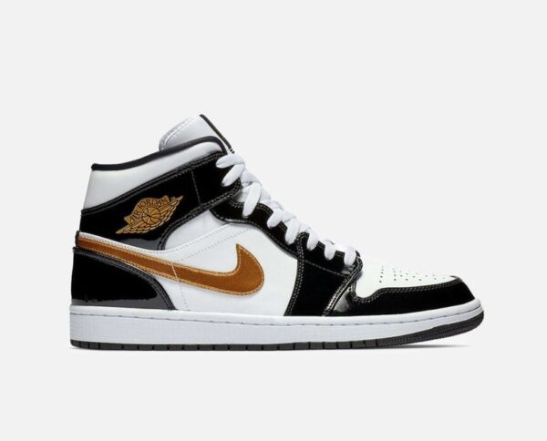 Air Jordan 1 Mid SE Patent 'Black/Metallic Gold' | Fashioncrib SA